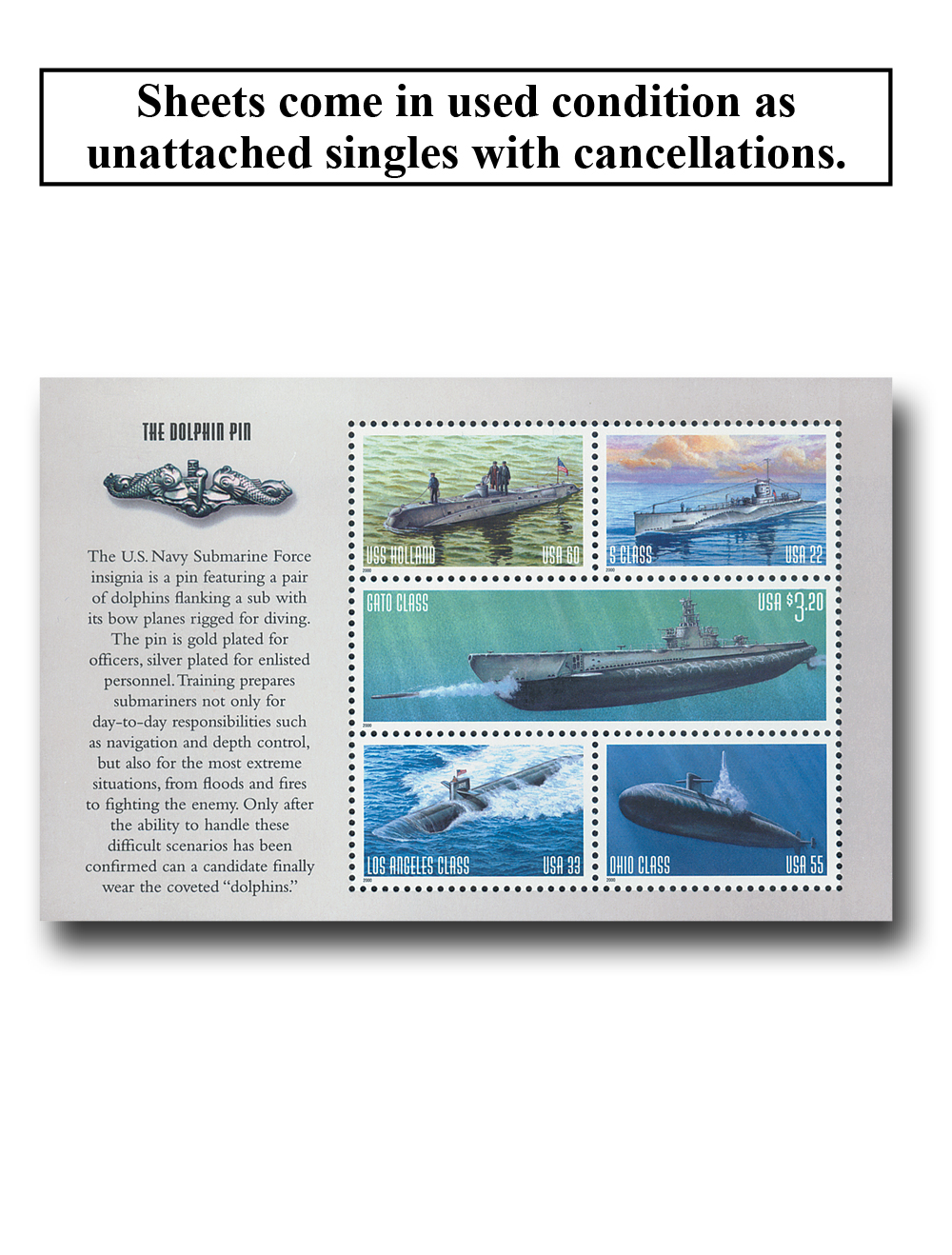 3373-77 - 2000 22c-$3.20 U.S. Navy Submarines - Mystic Stamp Company
