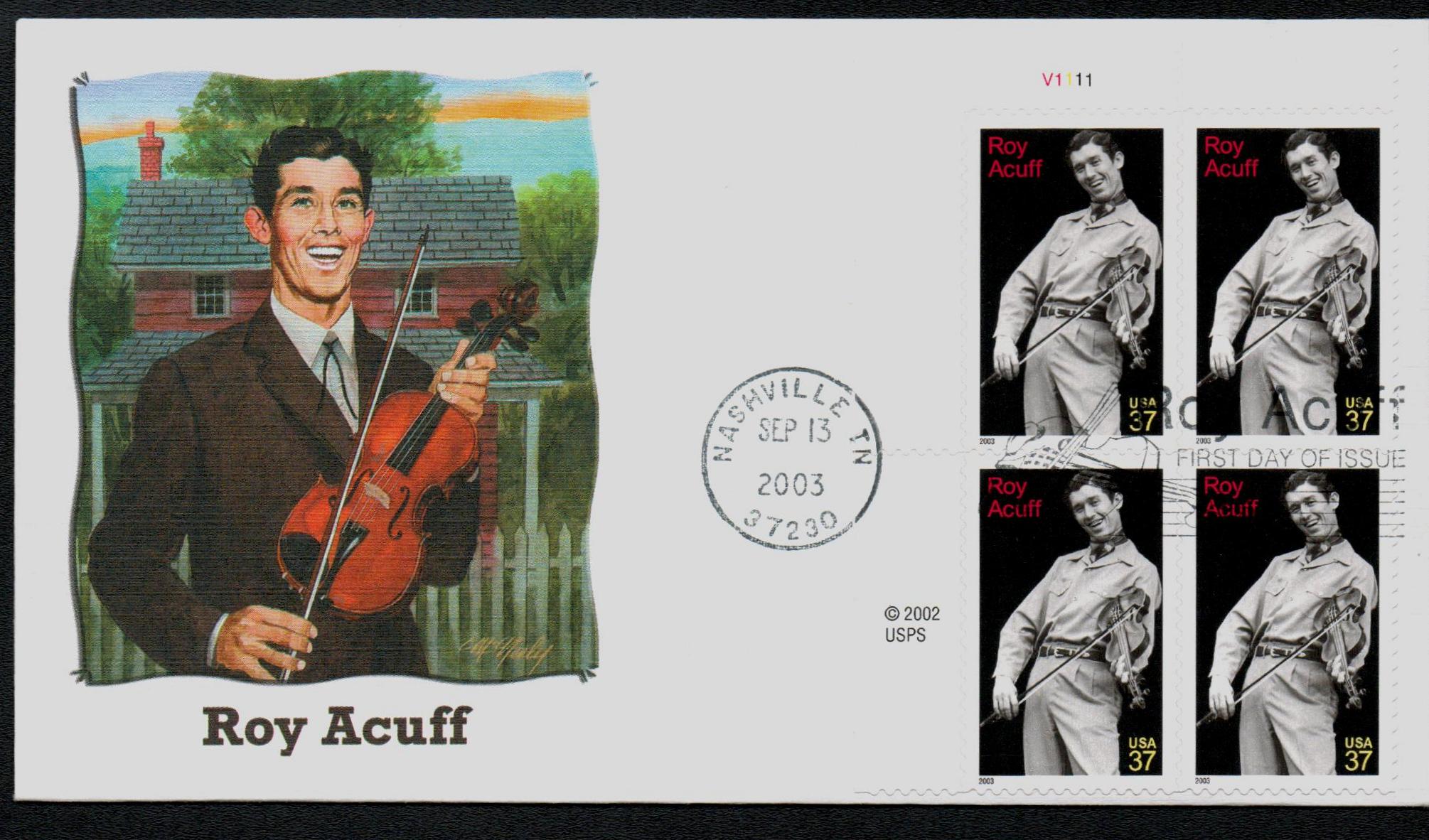 3812 - 2003 37c Roy Acuff - Mystic Stamp Company