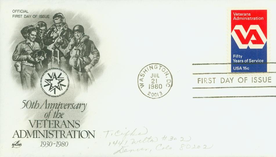 1825 - 1980 15c Veterans Administration - Mystic Stamp Company