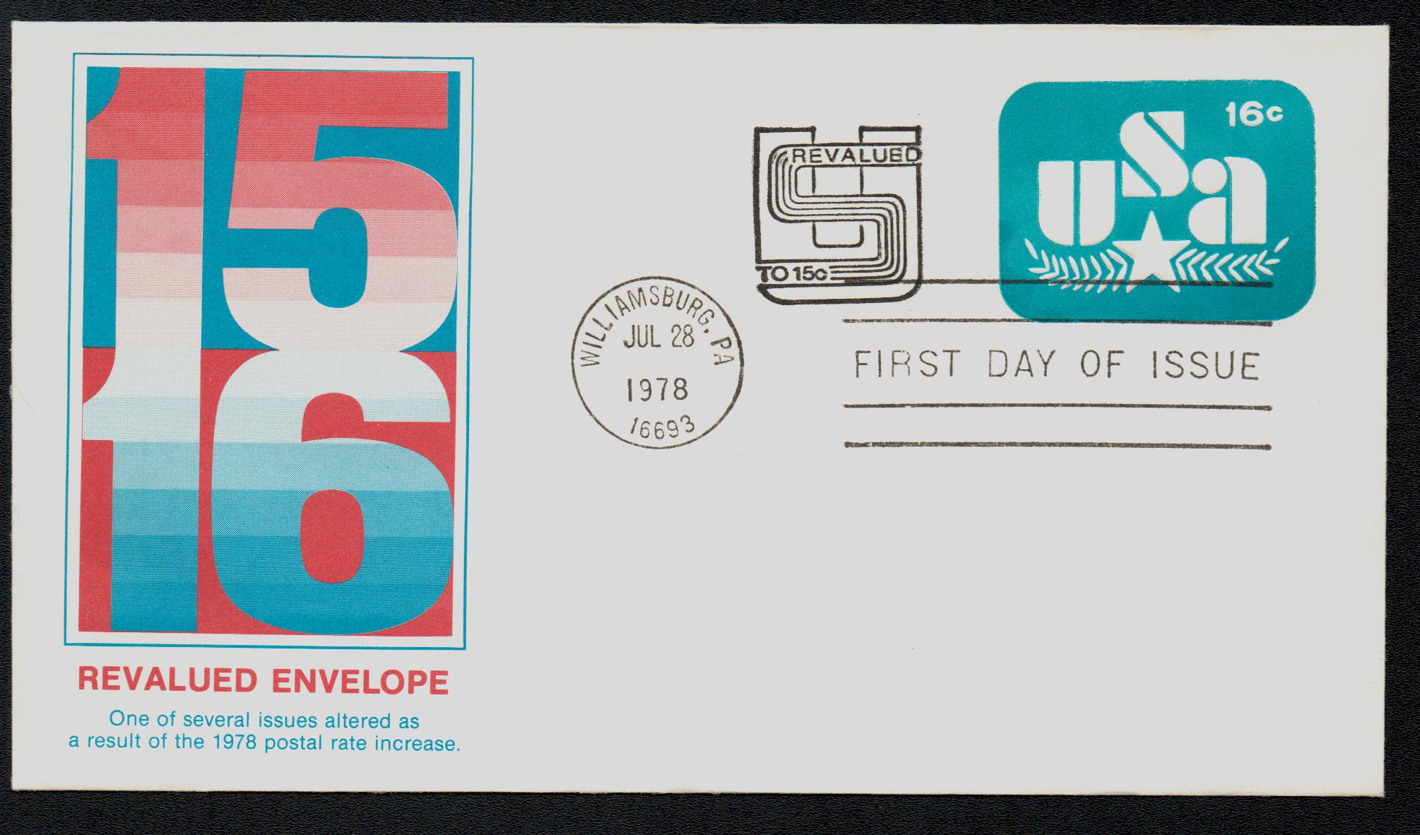 U586 - 1978 15c on 16c Stamped Envelopes and Wrappers - Surcharged ...