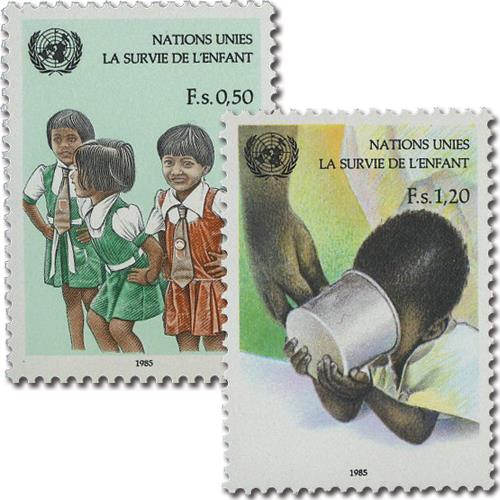 UNG138-39 - 1985 UNICEF Child Survival Campaign - Mystic Stamp Company