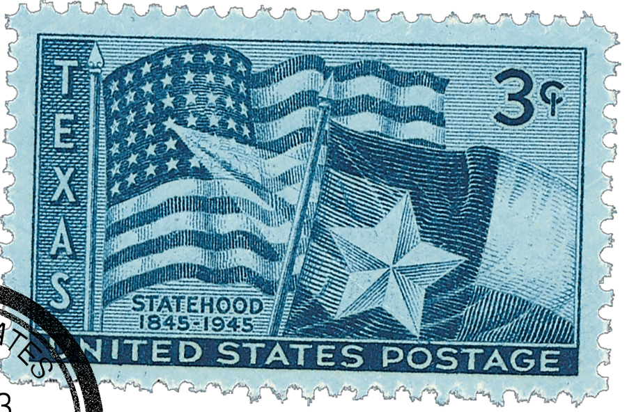 938 - 1945 3c Texas Statehood - Mystic Stamp Company