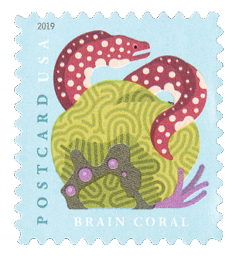 5364 - 2019 35c Coral Reefs: Brain Coral - Mystic Stamp Company