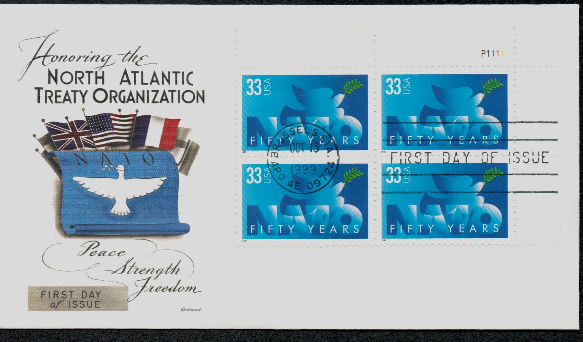 3354 - 1999 33c NATO - Mystic Stamp Company