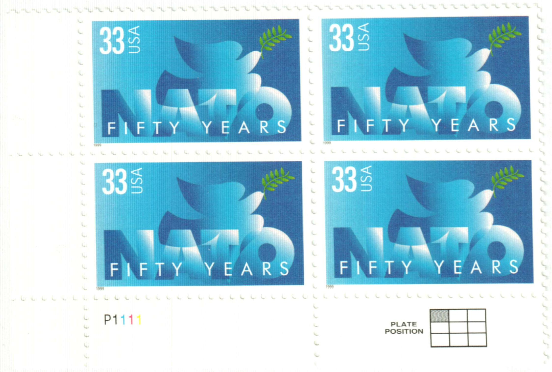 3354 - 1999 33c NATO - Mystic Stamp Company