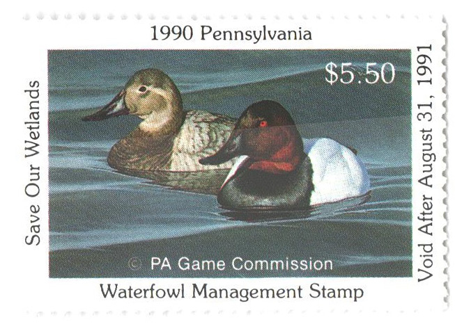 SDPA8 - 1990 Pennsylvania State Duck Stamp - Mystic Stamp Company