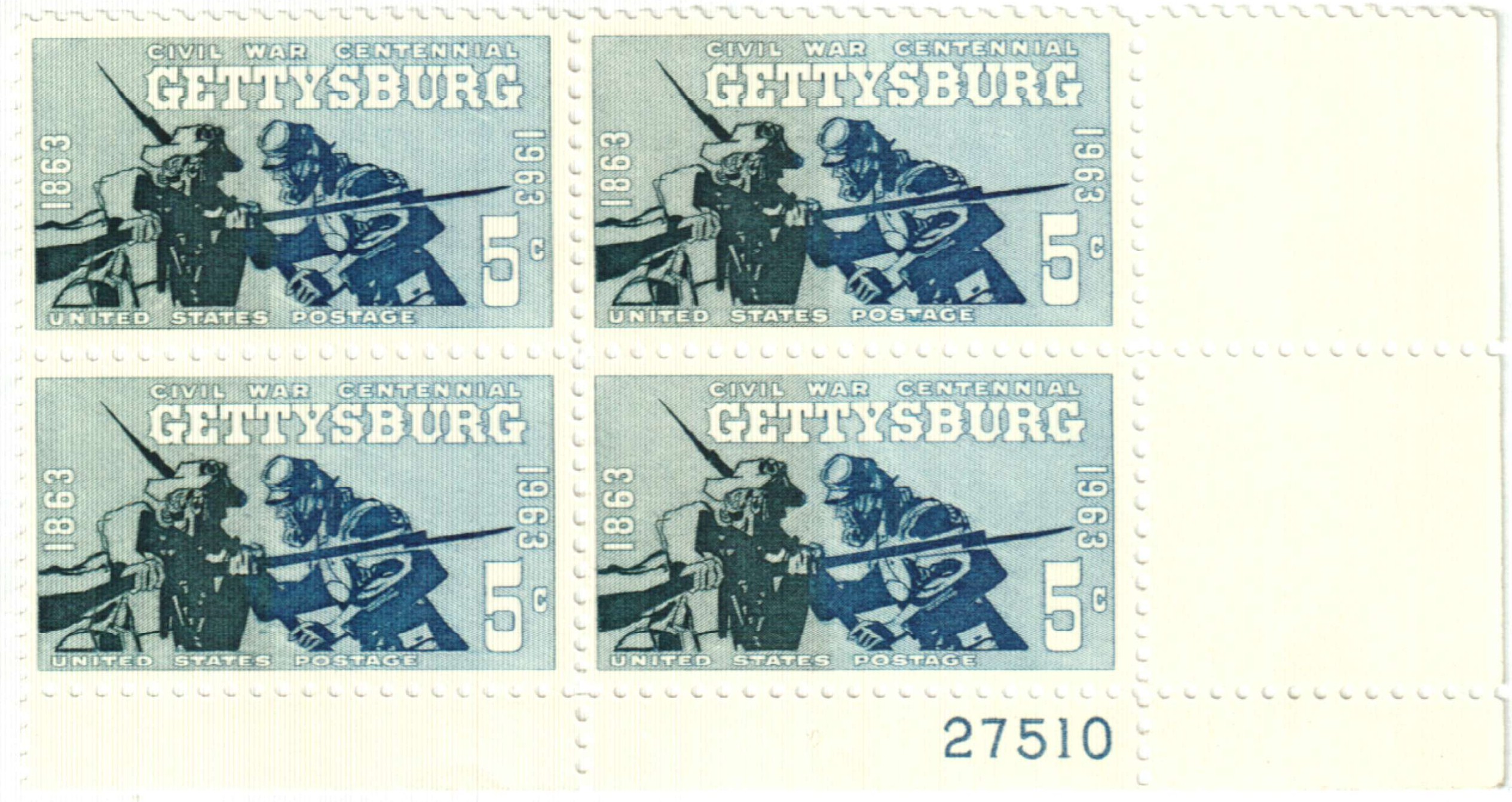 1180 - 1963 5c Civil War Centennial: Battle of Gettysburg - Mystic ...