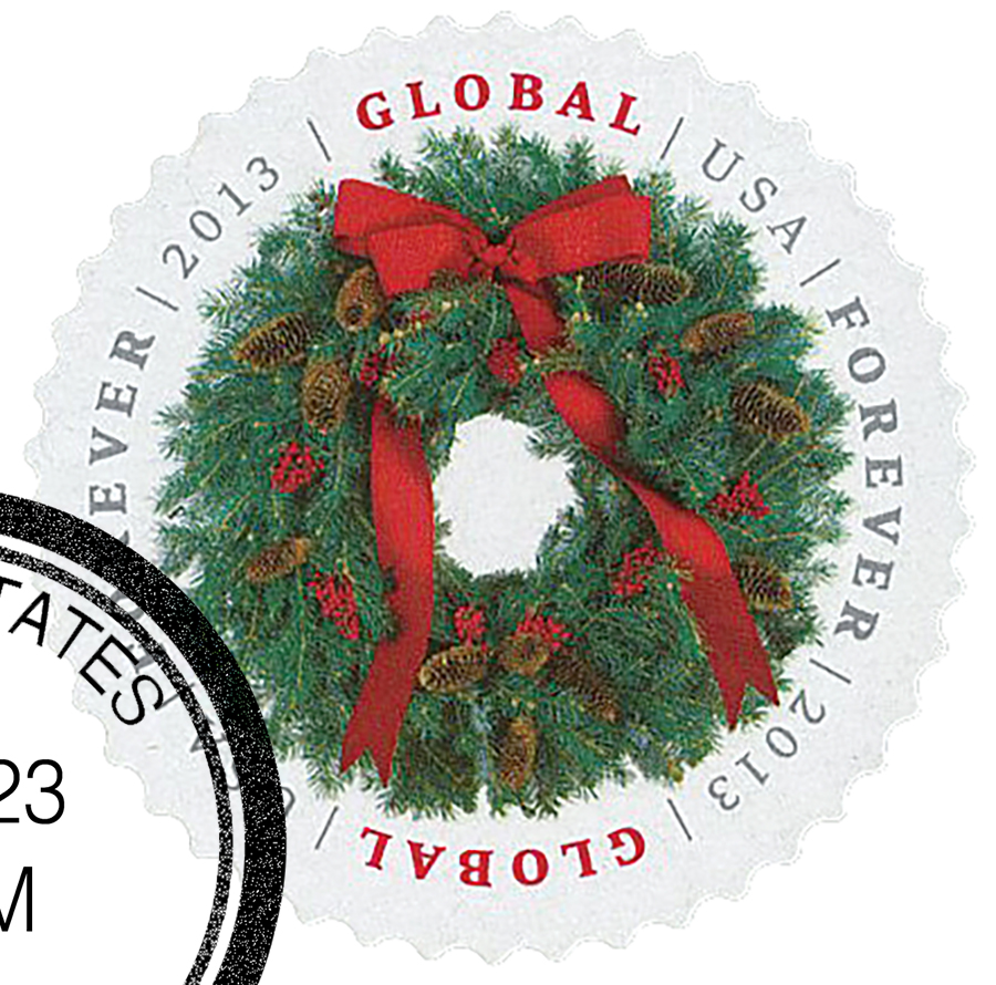 4814 - 2013 Global Forever Stamp - Evergreen Wreath - Mystic Stamp Company