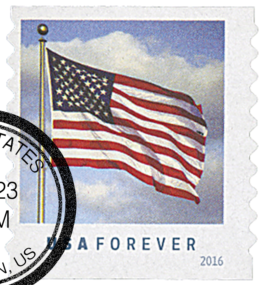 5053 - 2016 First-Class Forever Stamp - U.S. Flag (Sennett Security ...