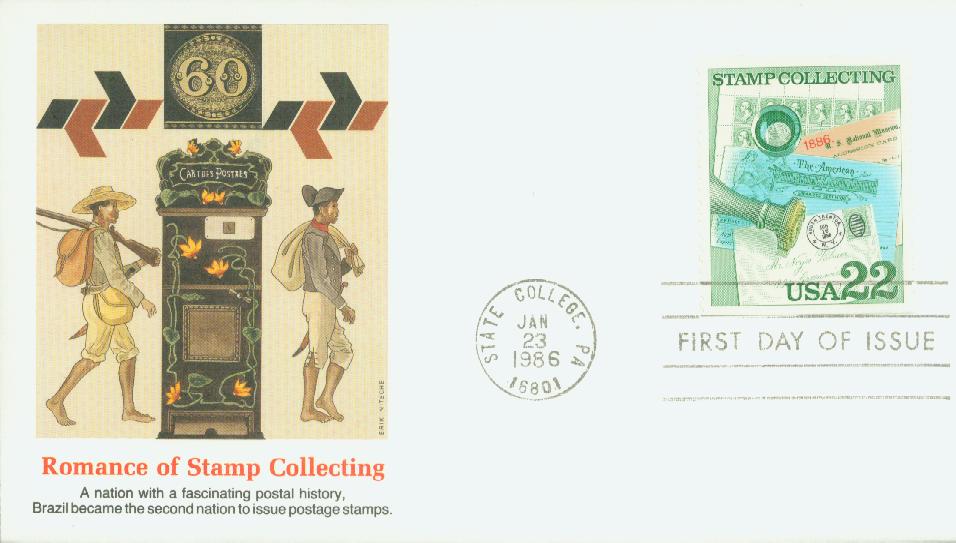 2198 - 1986 22c Stamp Collecting: Handstamped Cover, Black Omitted ...