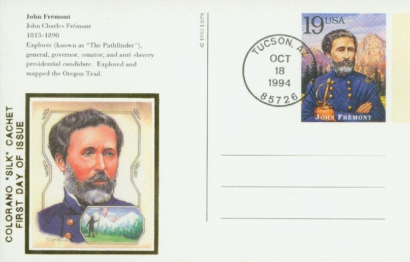 UX186 - 1994 19c John Fremont Postal Card - Mystic Stamp Company