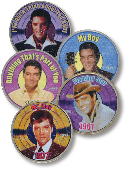 M12205 - SAVE 60% on set of 5 Elvis Quarters - Mystic Stamp Company