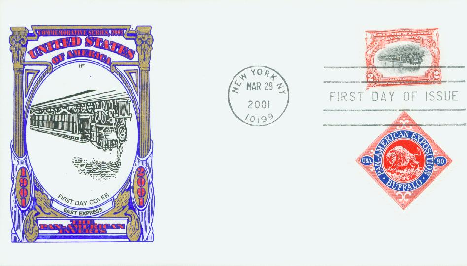 3505b - 2001 2c Pan-American Invert Reproduction - Mystic Stamp Company