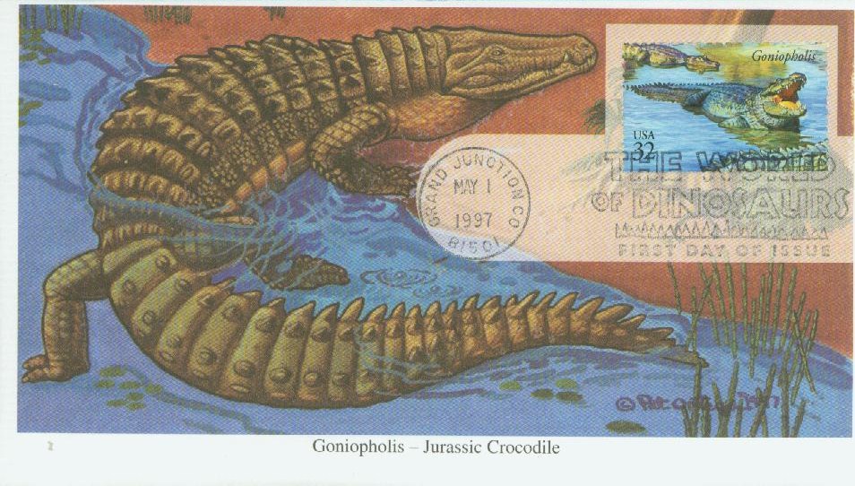 3136e - 1997 32c Dinosaurs: Goniopholis - Mystic Stamp Company