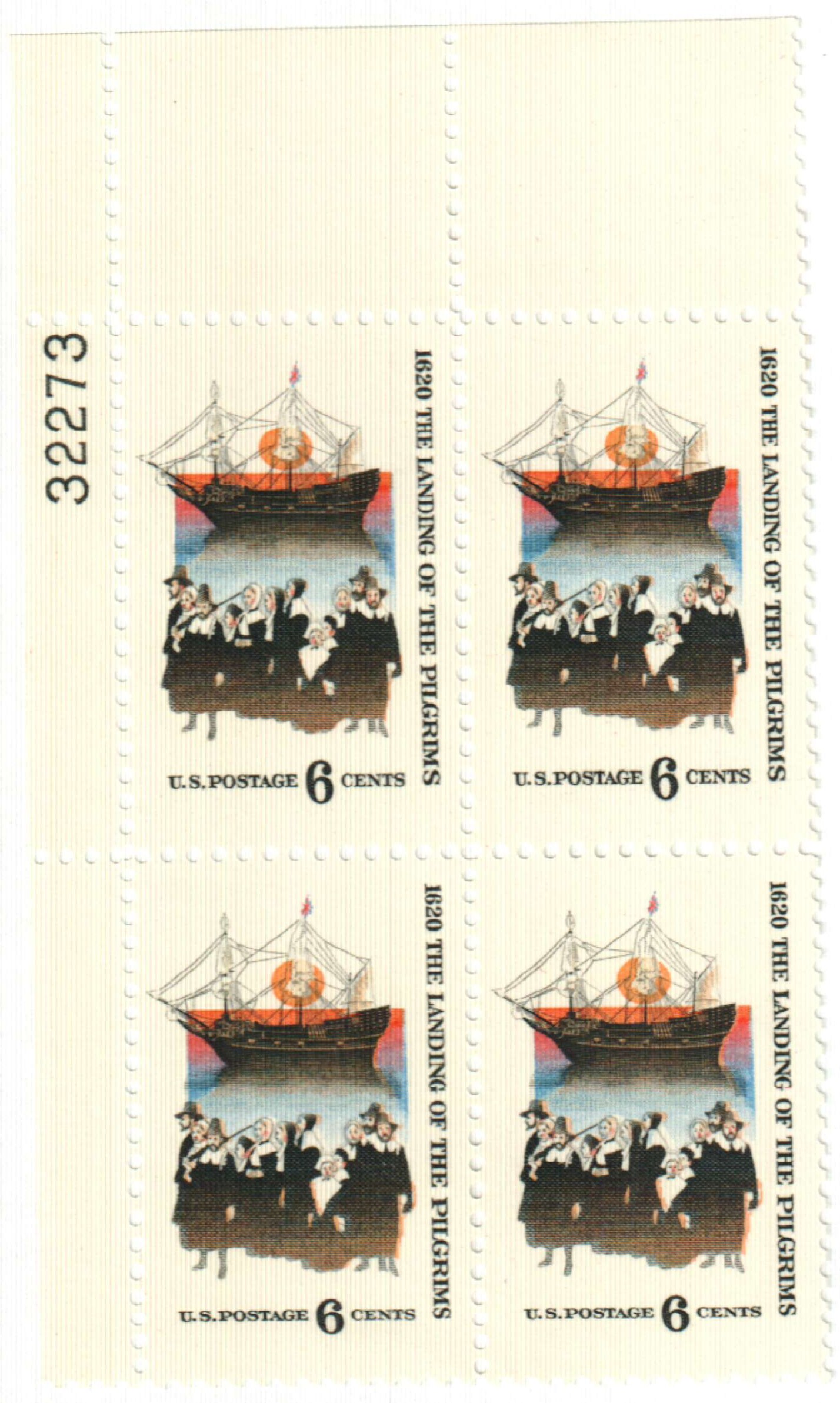 1420 - 1970 6c The Landing of the Pilgrims - Mystic Stamp Company