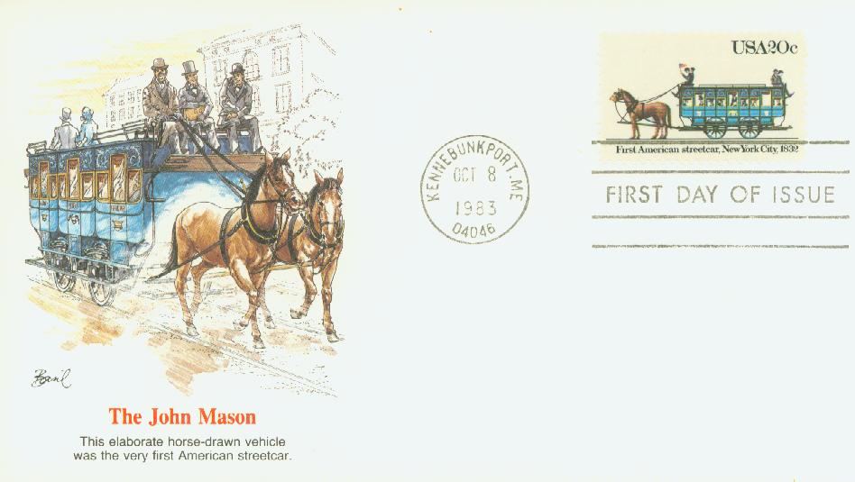 2059 - 1983 20c Street Cars: First American, 1832 - Mystic Stamp Company