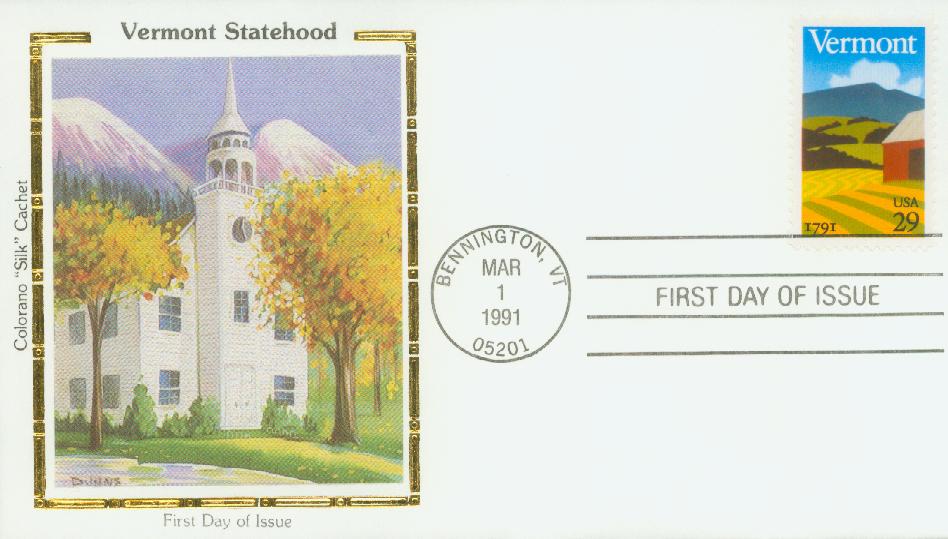 2533 - 1991 29c Vermont Statehood - Mystic Stamp Company