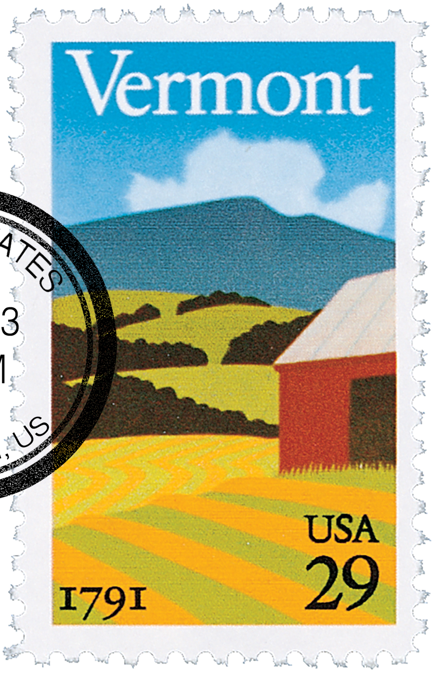 2533 - 1991 29c Vermont Statehood - Mystic Stamp Company