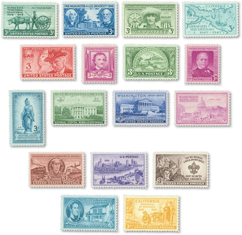 YS1949-50 - 1949-50 Commemorative Stamp Year Set - Mystic Stamp Company