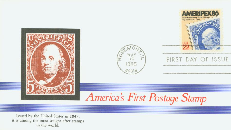 2145 - 1985 22c Ameripex '86 - Mystic Stamp Company