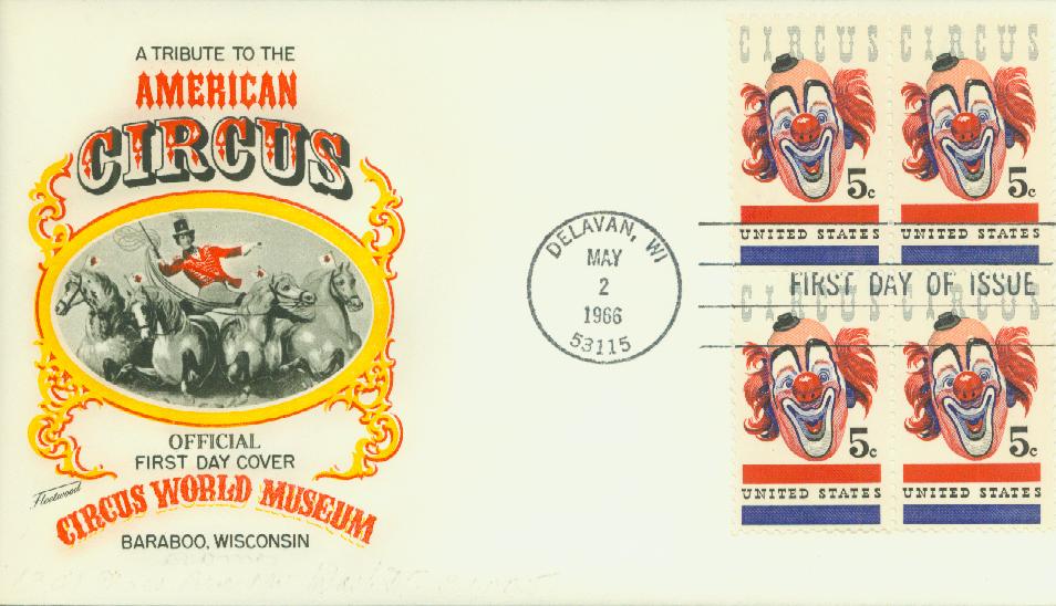 1309 - 1966 5c American Circus - Mystic Stamp Company