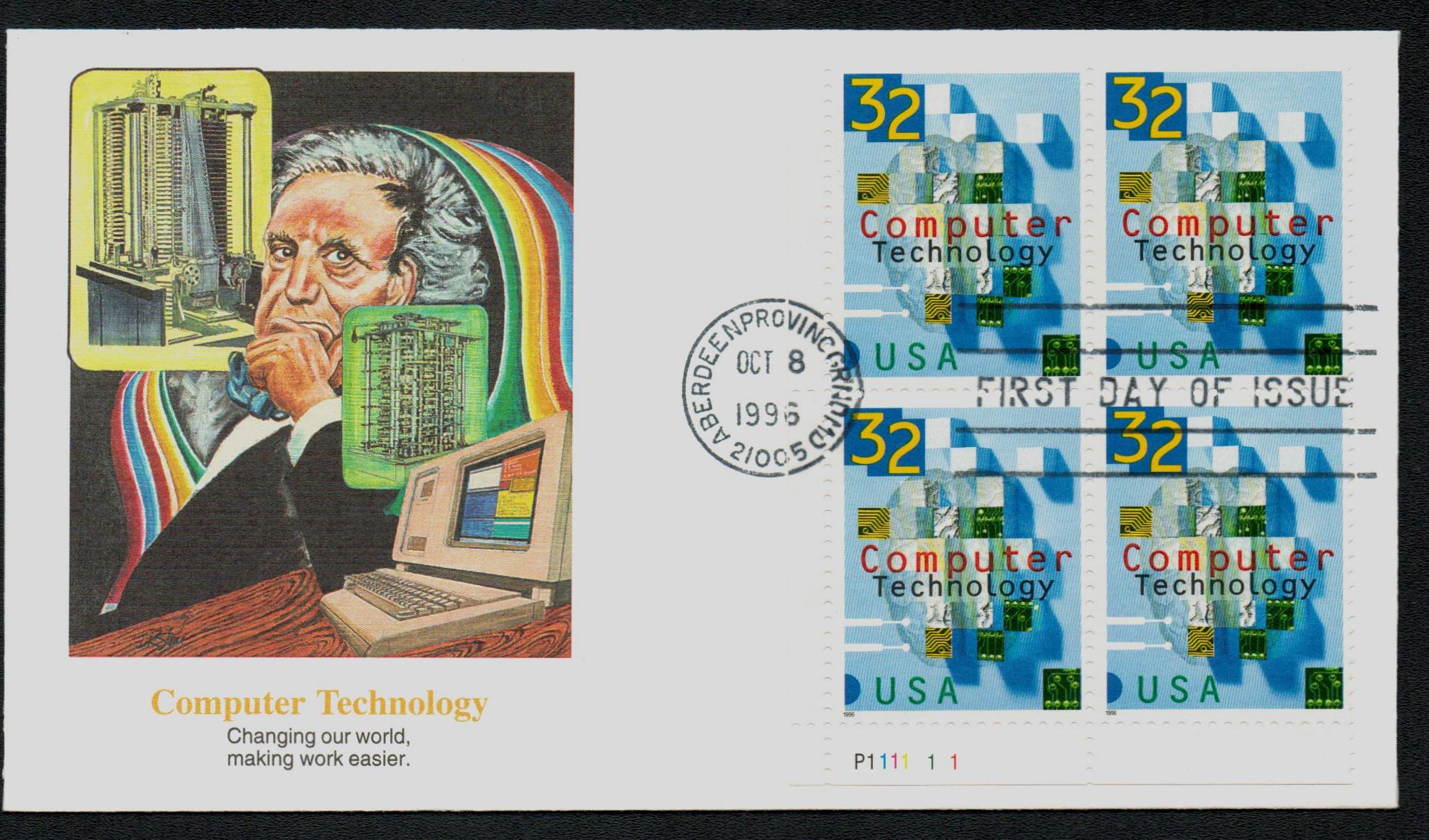 3106 - 1996 32c Computer Technology - Mystic Stamp Company