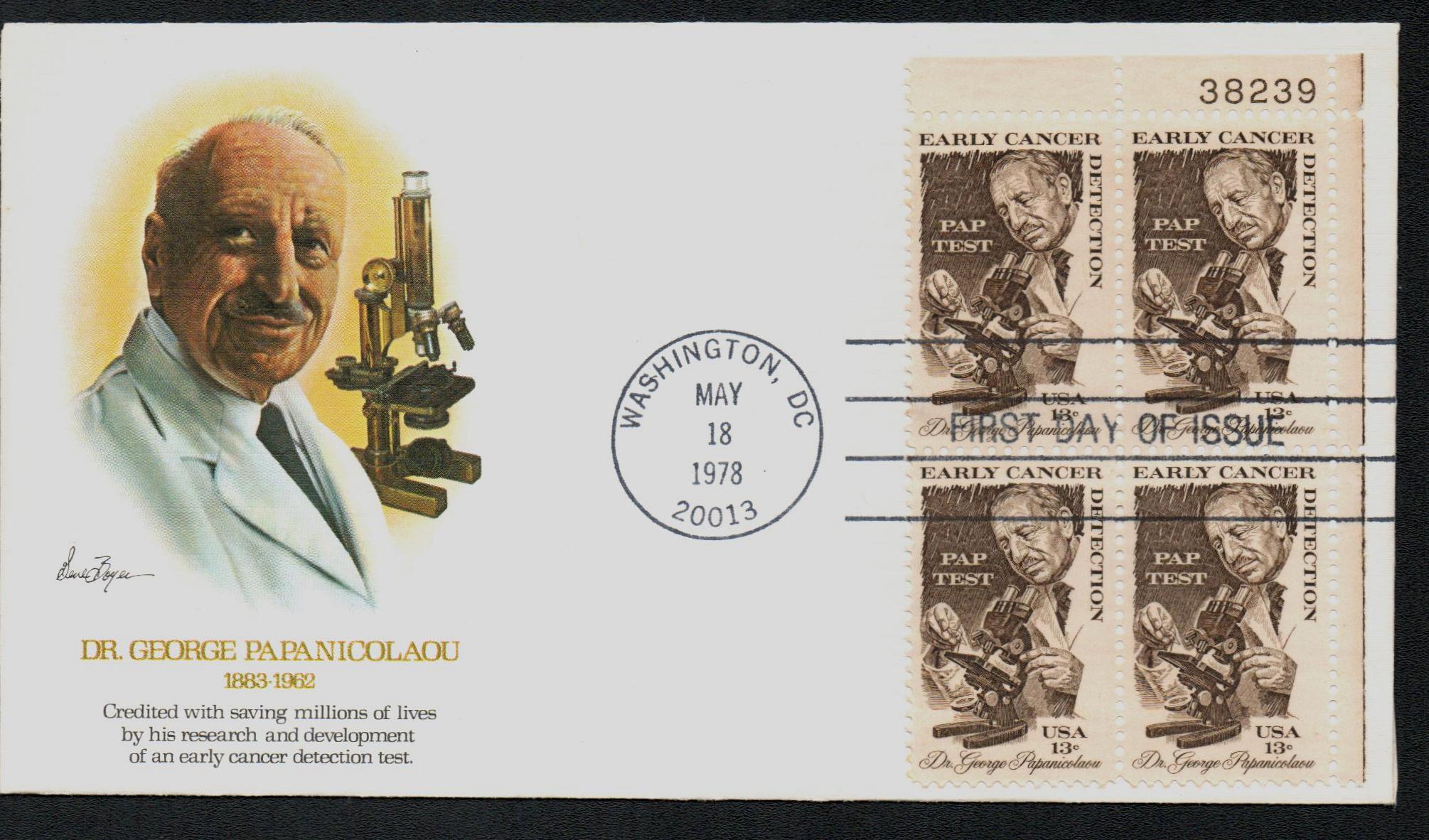 1754 - 1978 13c Early Cancer Detection - Mystic Stamp Company