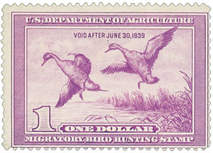 RW5 - 1938 $1.00 Federal Duck Stamp - Pintail Drake - Mystic Stamp Company