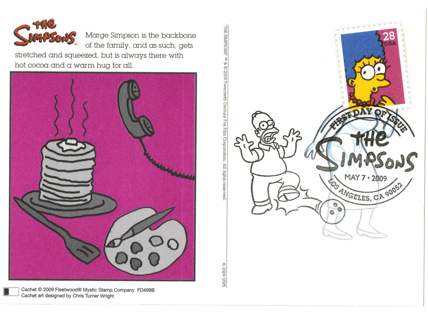 UX558 - 2009 28c Simpsons, Marge post card - Mystic Stamp Company