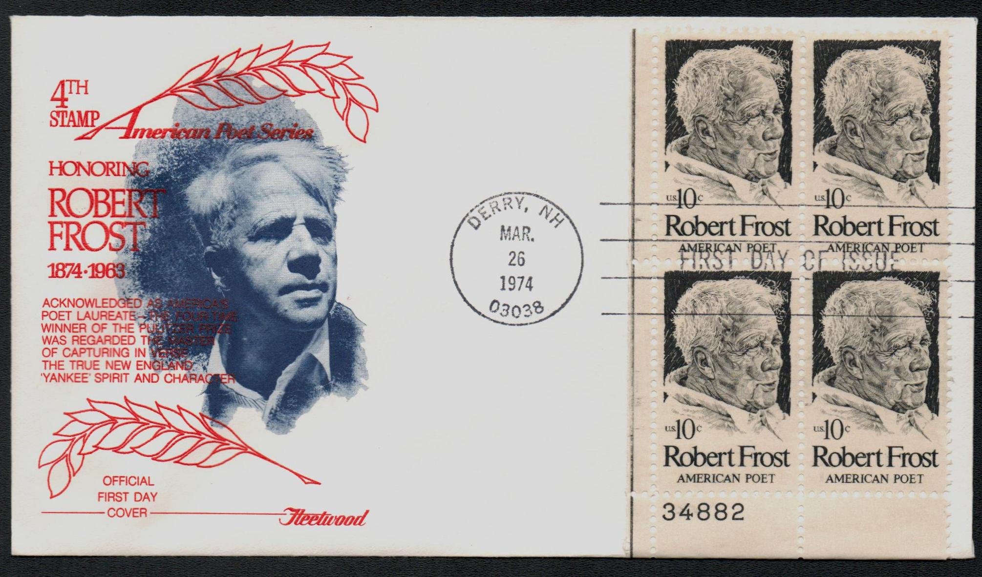 1526 - 1974 10c Robert Frost - Mystic Stamp Company