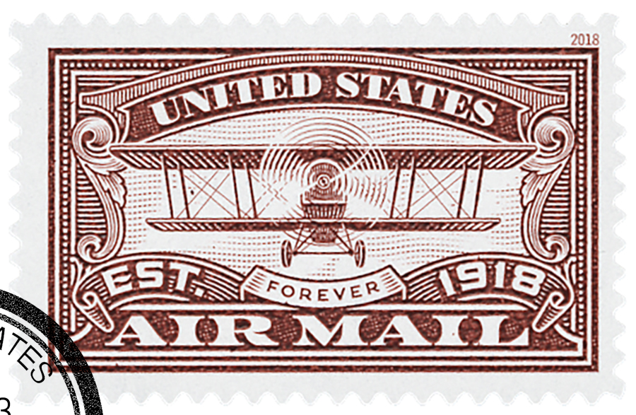 5282 - 2018 First-Class Forever Stamp - Red Airmail Centenary - Mystic ...
