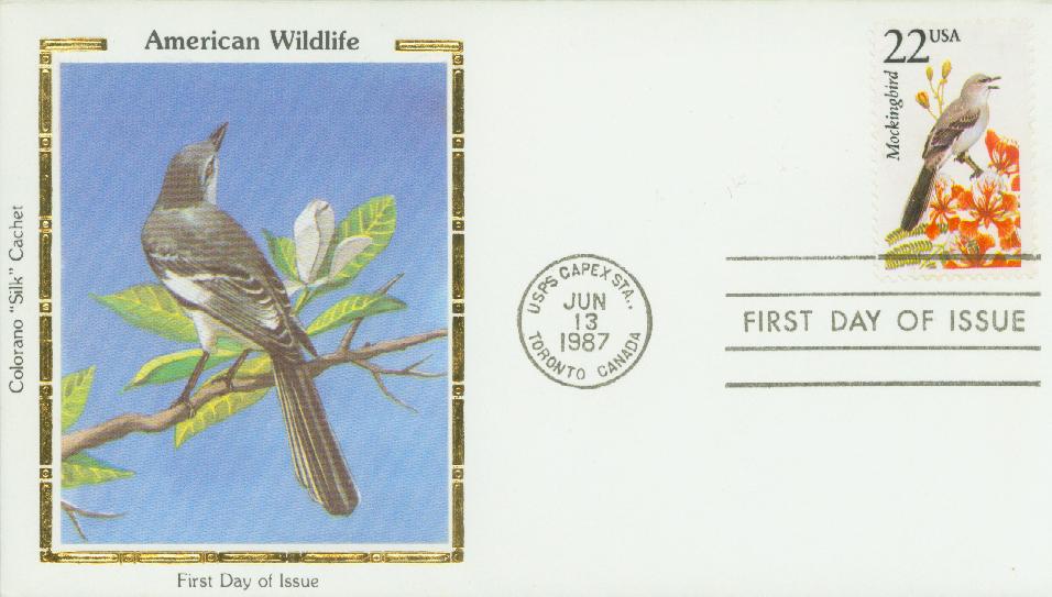 2330 - 1987 22c North American Wildlife: Mockingbird - Mystic Stamp Company