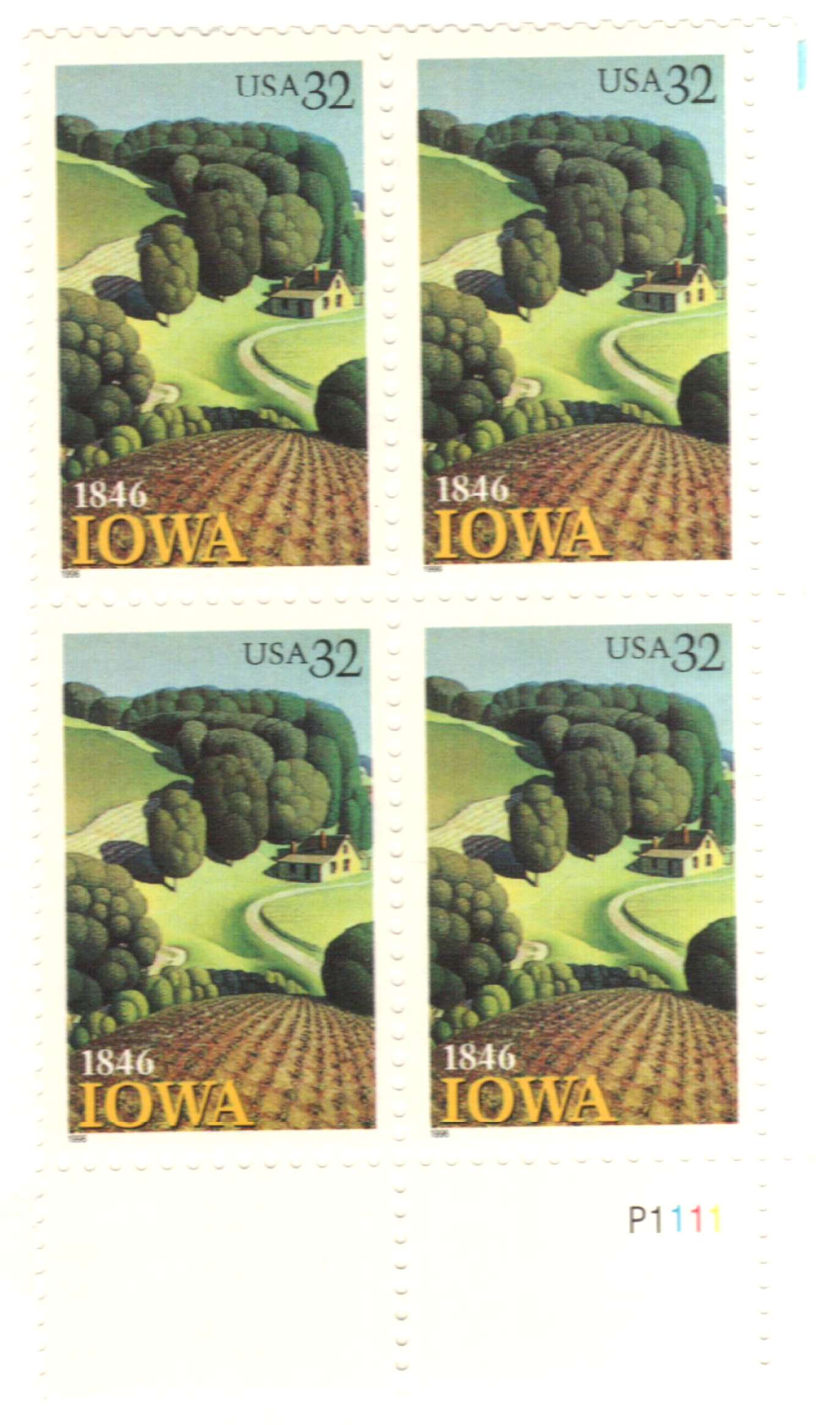 3088 - 1996 32c Iowa Statehood - Mystic Stamp Company