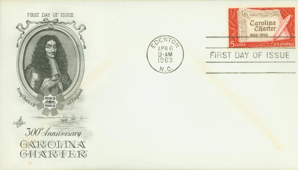 1230 - 1963 5c Carolina Charter - Mystic Stamp Company