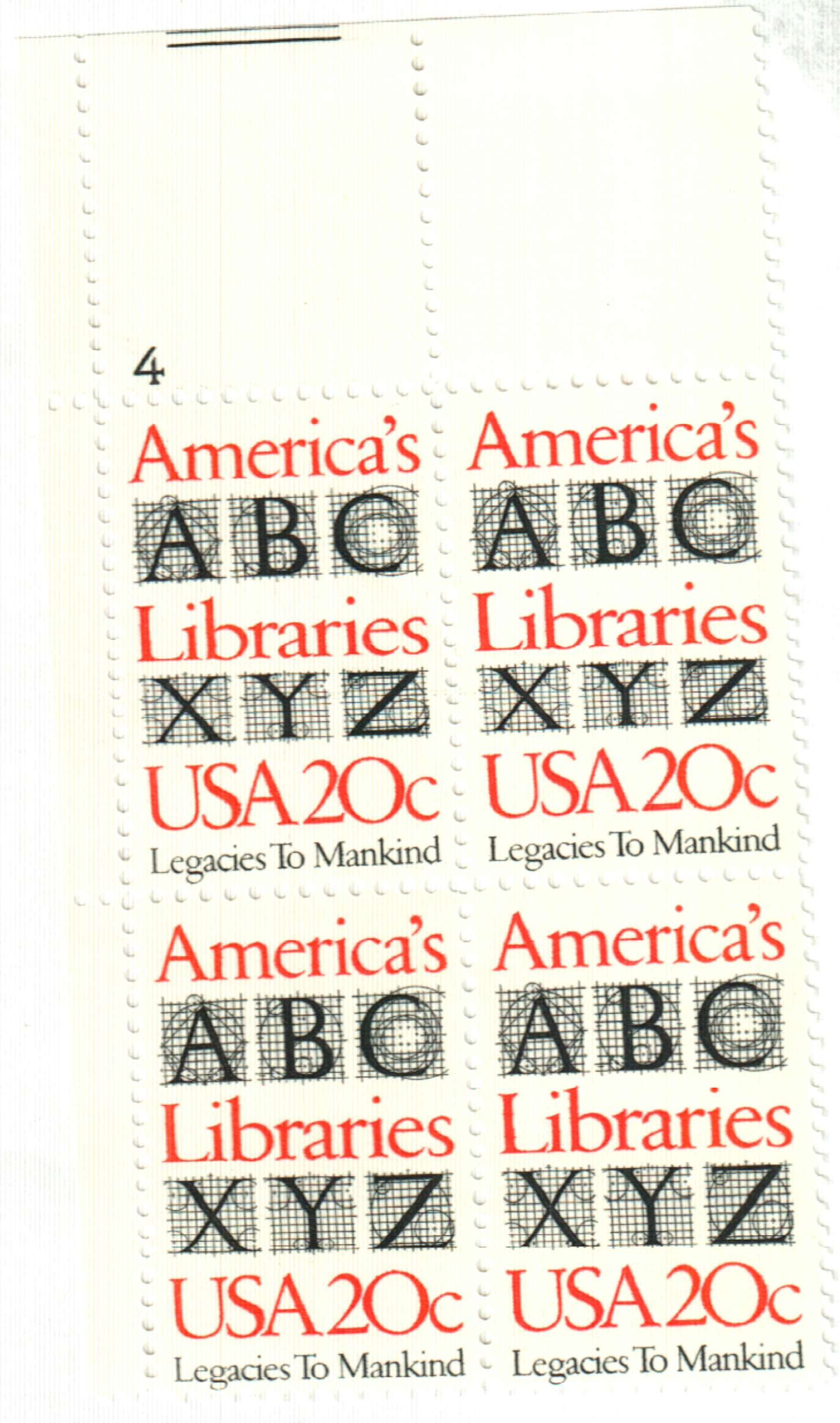 2015 - 1982 20c America's Libraries - Mystic Stamp Company