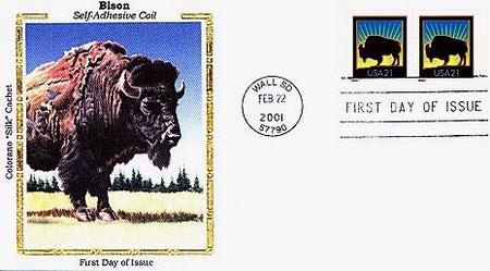 3475 - 2001 21c Bison, coil - Mystic Stamp Company