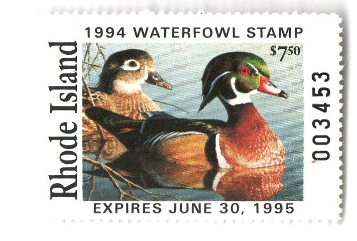 SDRI6 - 1994 Rhode Island State Duck Stamp - Mystic Stamp Company