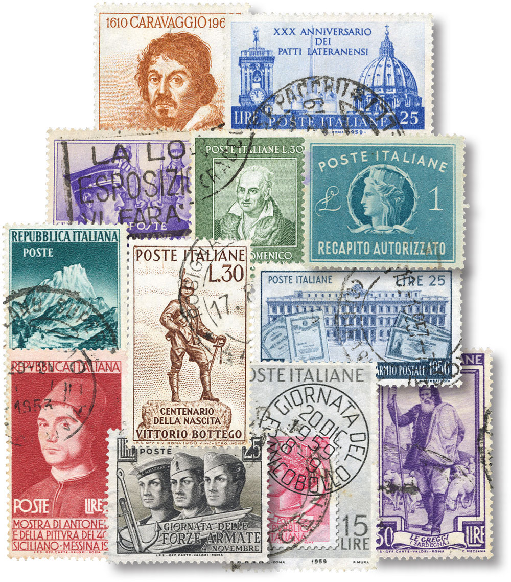 M12262 - Italy 50 Different Stamps - Mystic Stamp Company