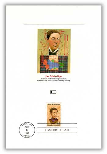 55917 - 1991 Jan Matzeliger 29c Proofcard - Mystic Stamp Company