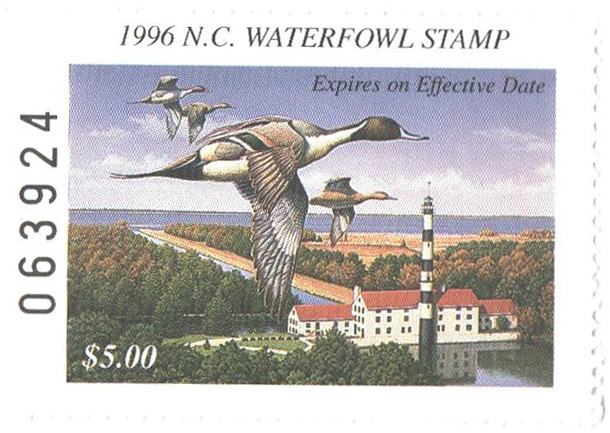 SDNC14 - 1996 North Carolina State Duck Stamp - Mystic Stamp Company