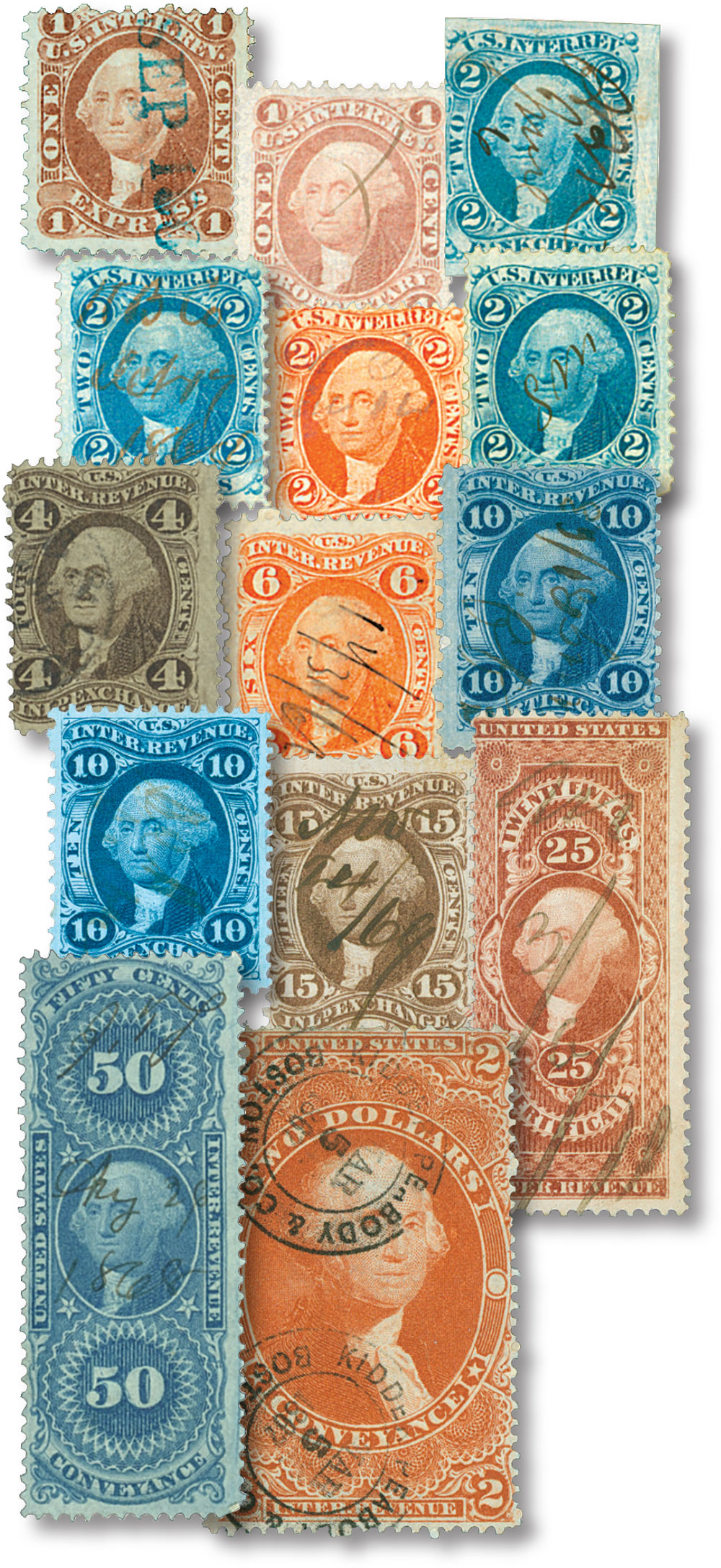 R1//R81 - 1862-71 First Issue Revenue Stamps Starter Collection, Set of ...