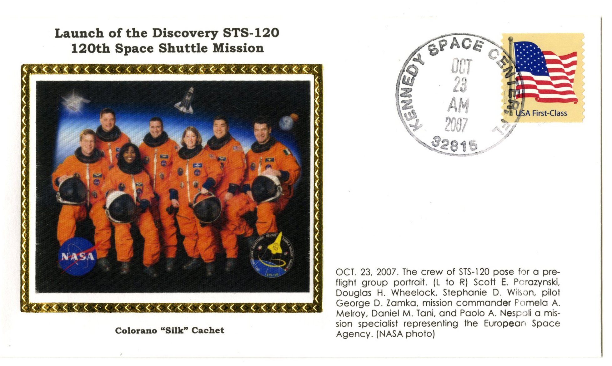 STS120L - STS-120 Launch Cover - Mystic Stamp Company