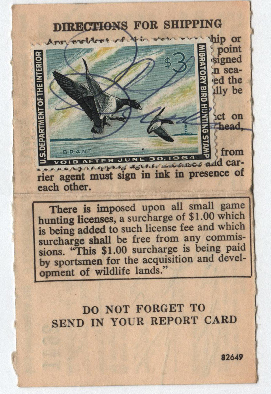 RW30 - 1963 $3.00 Federal Duck Stamp - Brant Landing Ducks - Mystic ...