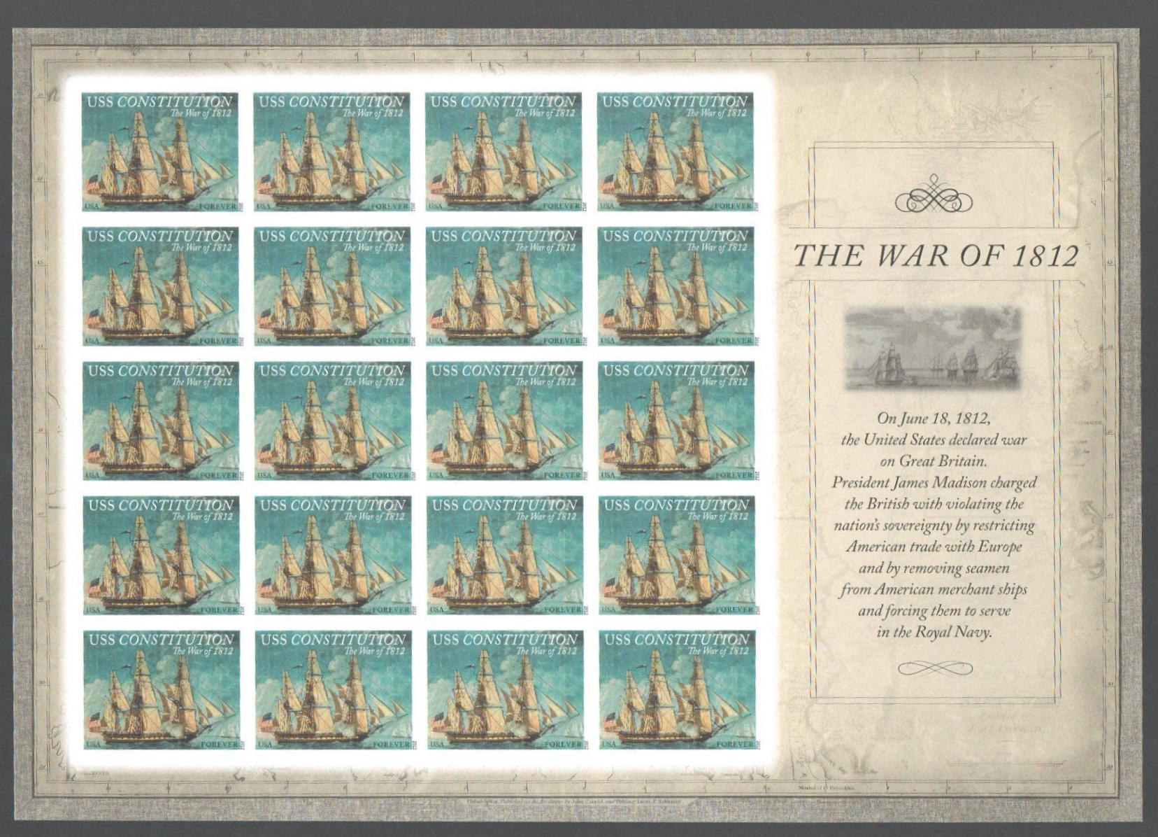 4703a - 2012 First-Class Forever Stamp - Imperforate The War of 1812 ...