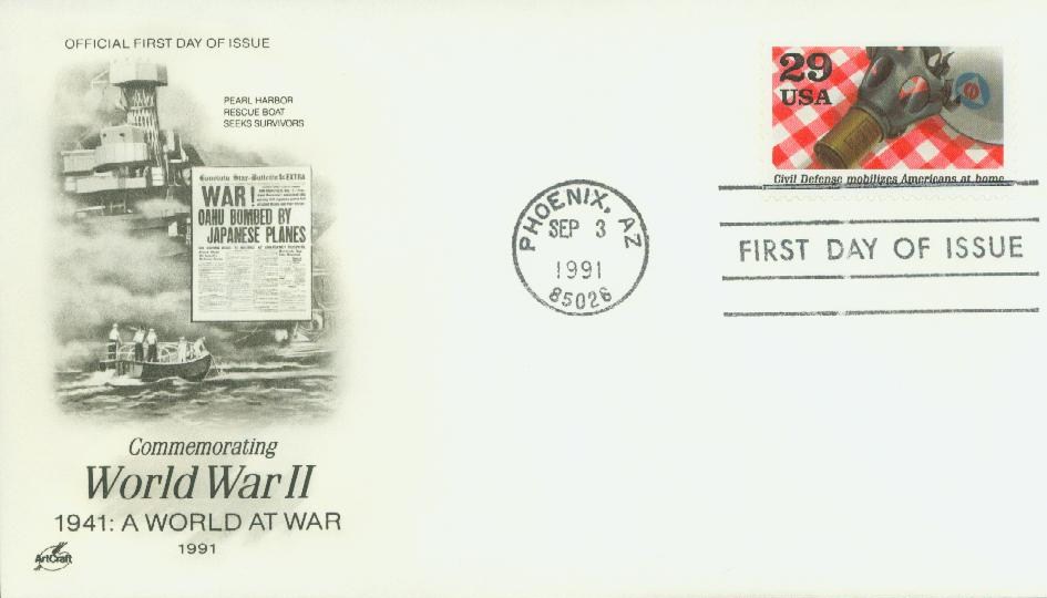 2559g - 1991 29c World War II: Civil Defense Mobilizes Americans at ...