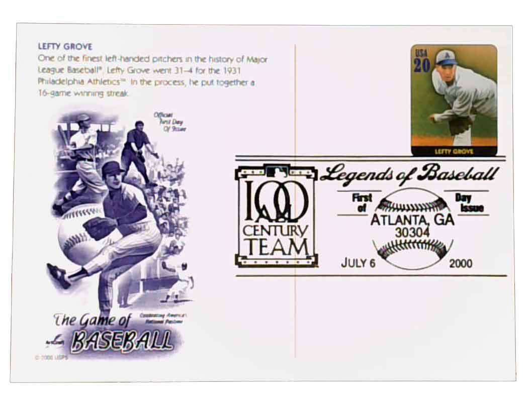 UX347 - 2000 Lefty Grove PC and PSA Stamp Combo FDC - Mystic Stamp Company