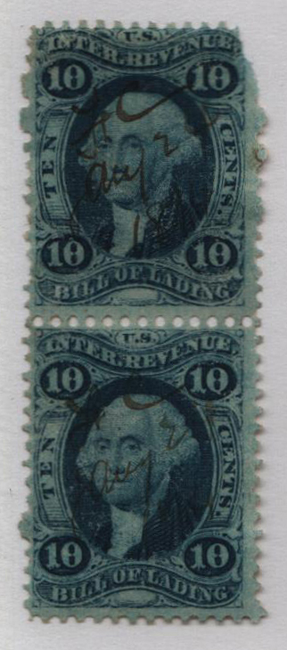 R32 - 1862-71 10c US Internal Revenue Stamp - bill of lading, old paper ...