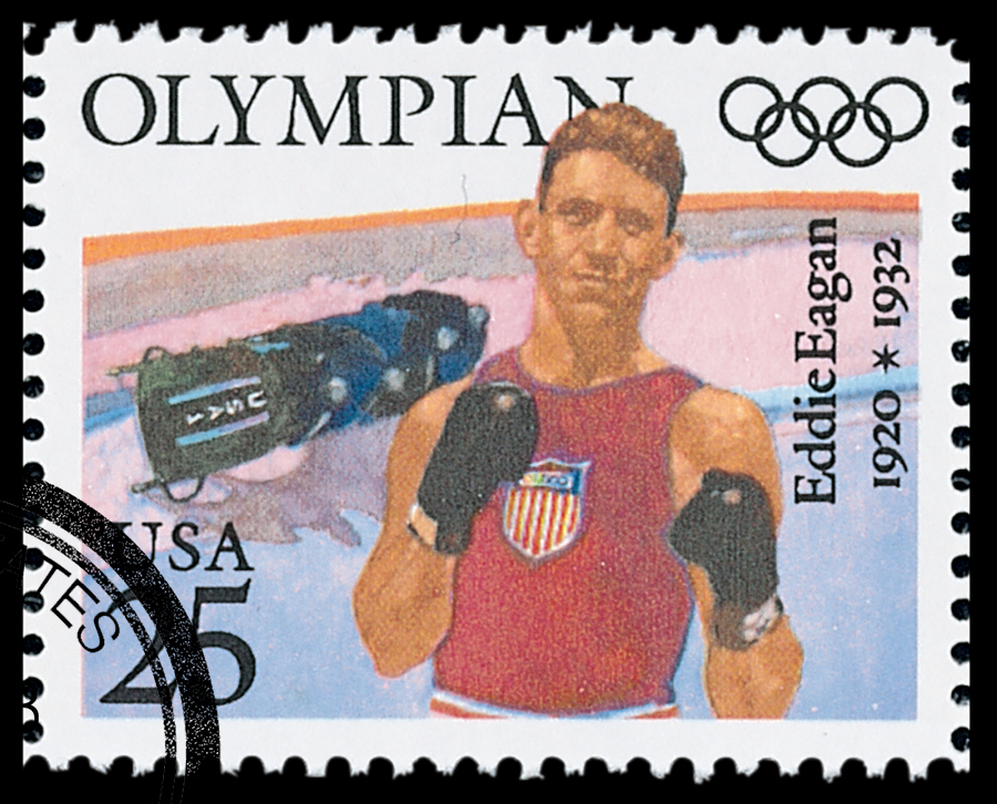 2499 - 1990 25c Olympians: Eddie Eagan - Mystic Stamp Company