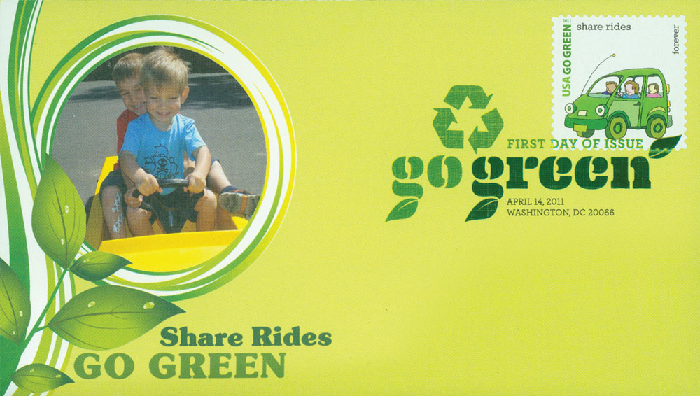 4524c - 2011 First-Class Forever Stamp - Go Green: Share Rides - Mystic ...