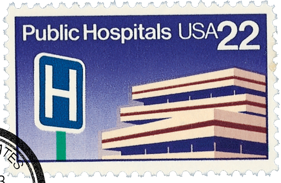 2210 - 1986 22c Public Hospitals - Mystic Stamp Company